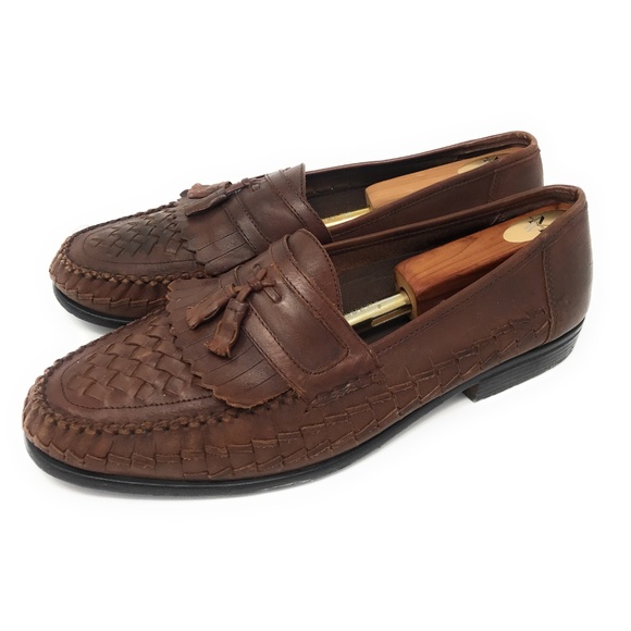 Nunn Bush | Shoes | Nunn Bush Brown Woven Leather Tassel Loafers | Poshmark